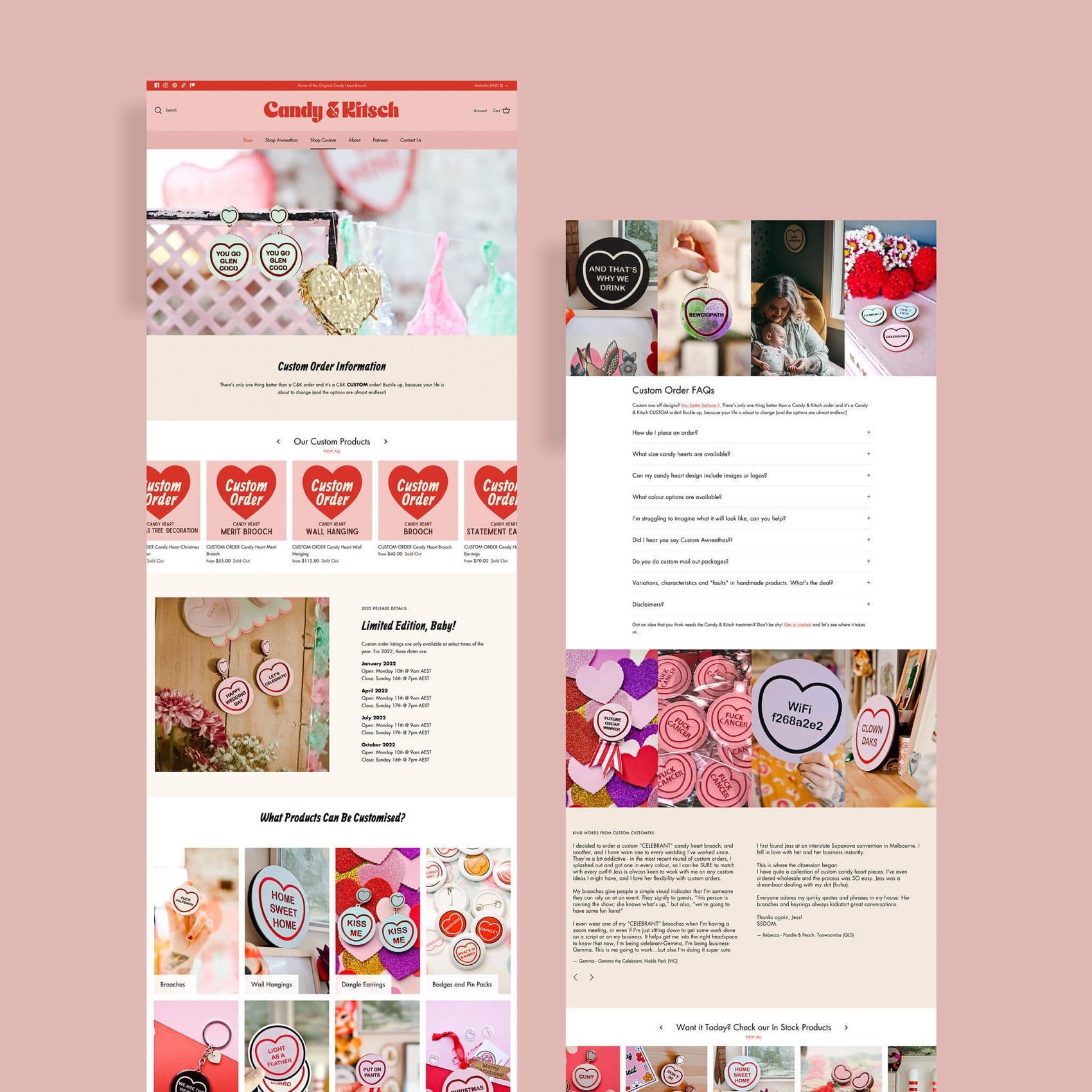 Candy & Kitsch | Shopify website design portfolio by Obscurio & Co.