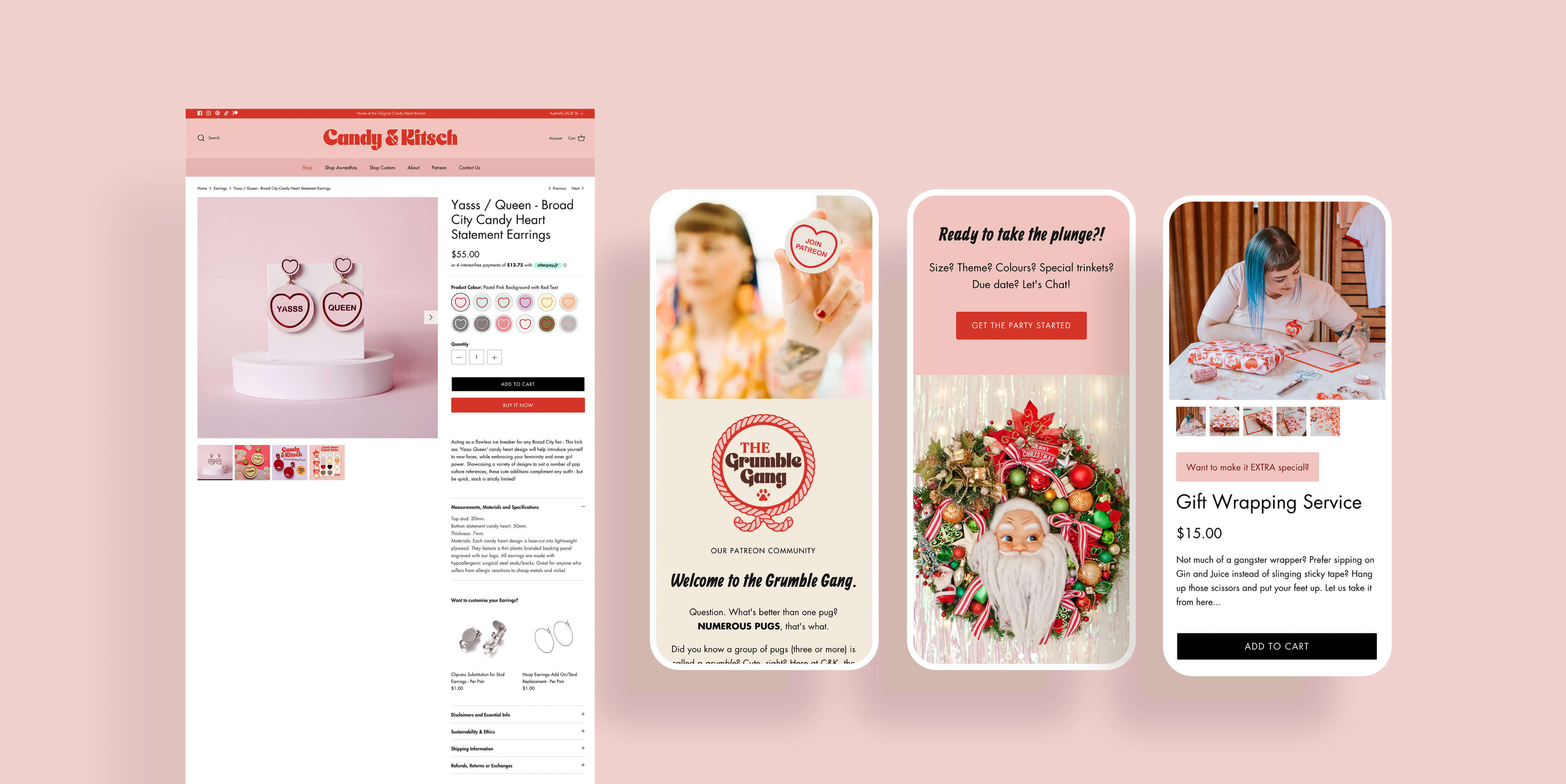 Candy & Kitsch | Shopify website design portfolio by Obscurio & Co.