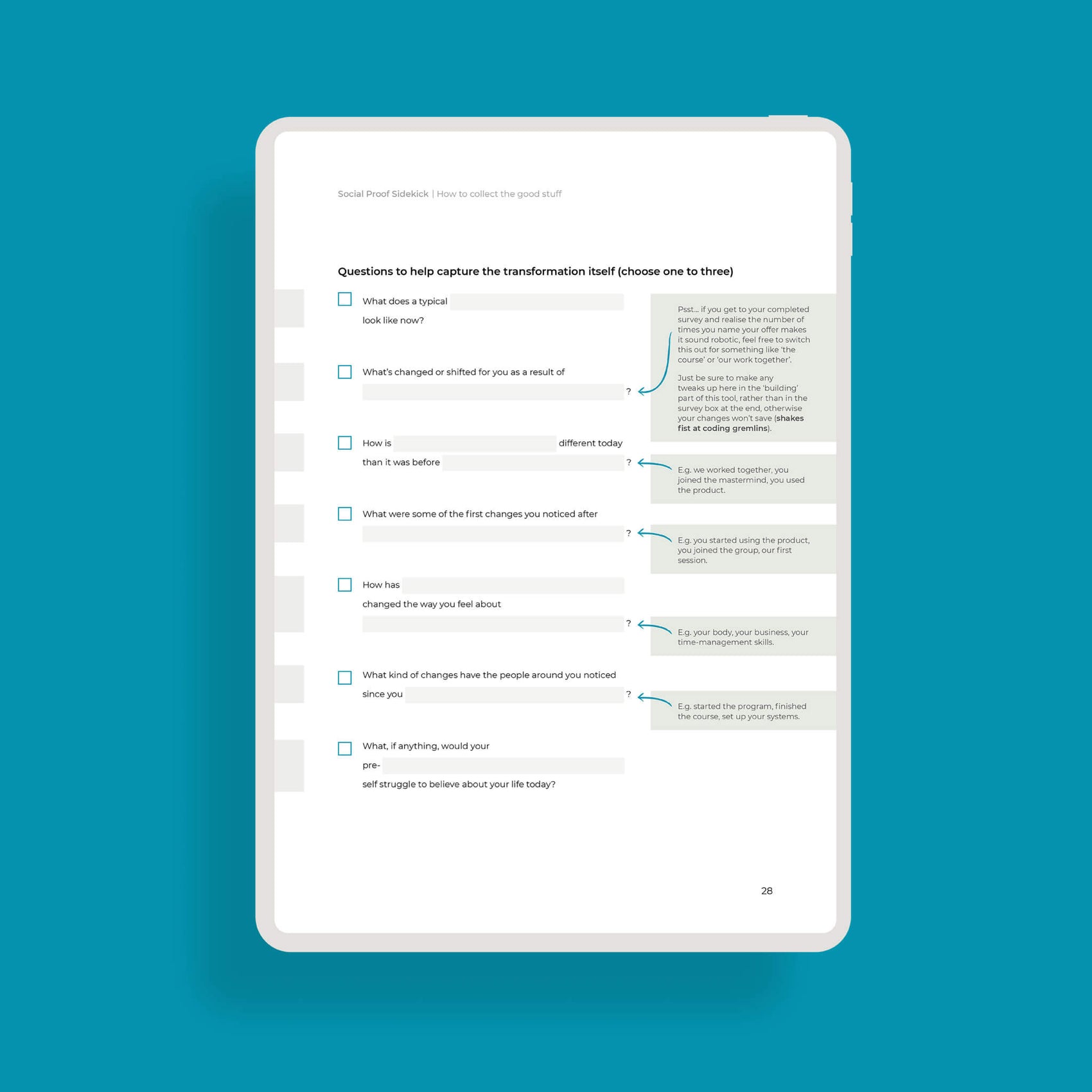 Social Proof Sidekick | Informative document design by Obscurio & Co.