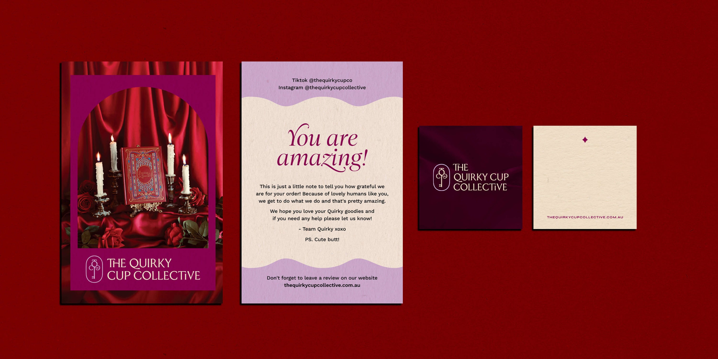 The Quirky Cup Collective | Book-ish stationery branding case study by Obscurio & Co.